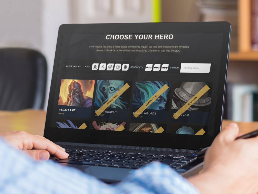 MOBA Hero Page Demo - Creative Kodex